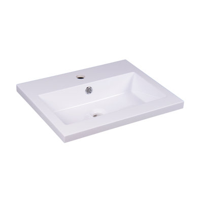 AGUA CANADA Polymarble Rectangular Drop-In Bathroom Sink with Overflow ...