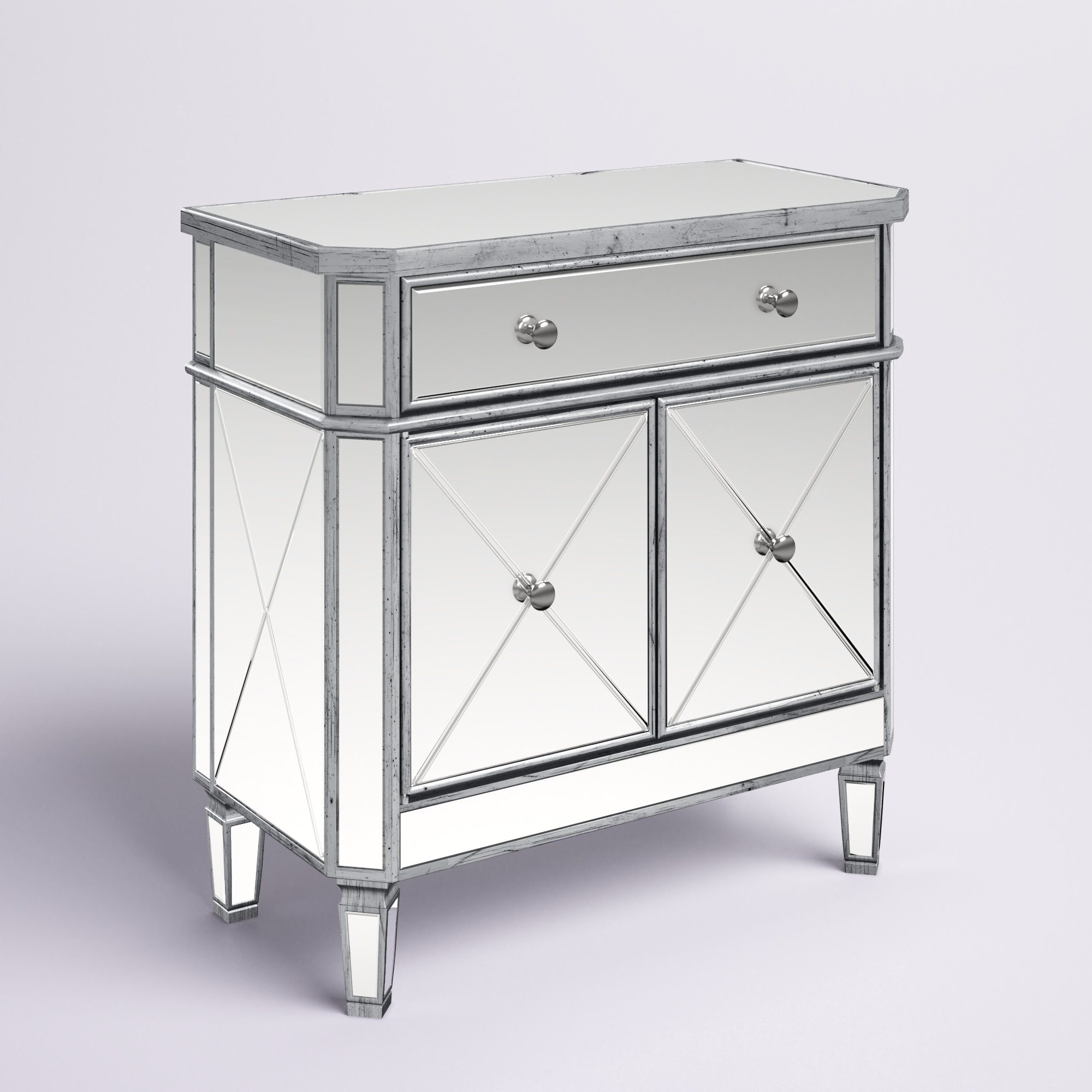 Etta Avenue™ Acantha 32.5'' Tall 2 - Door Mirrored Accent Cabinet ...