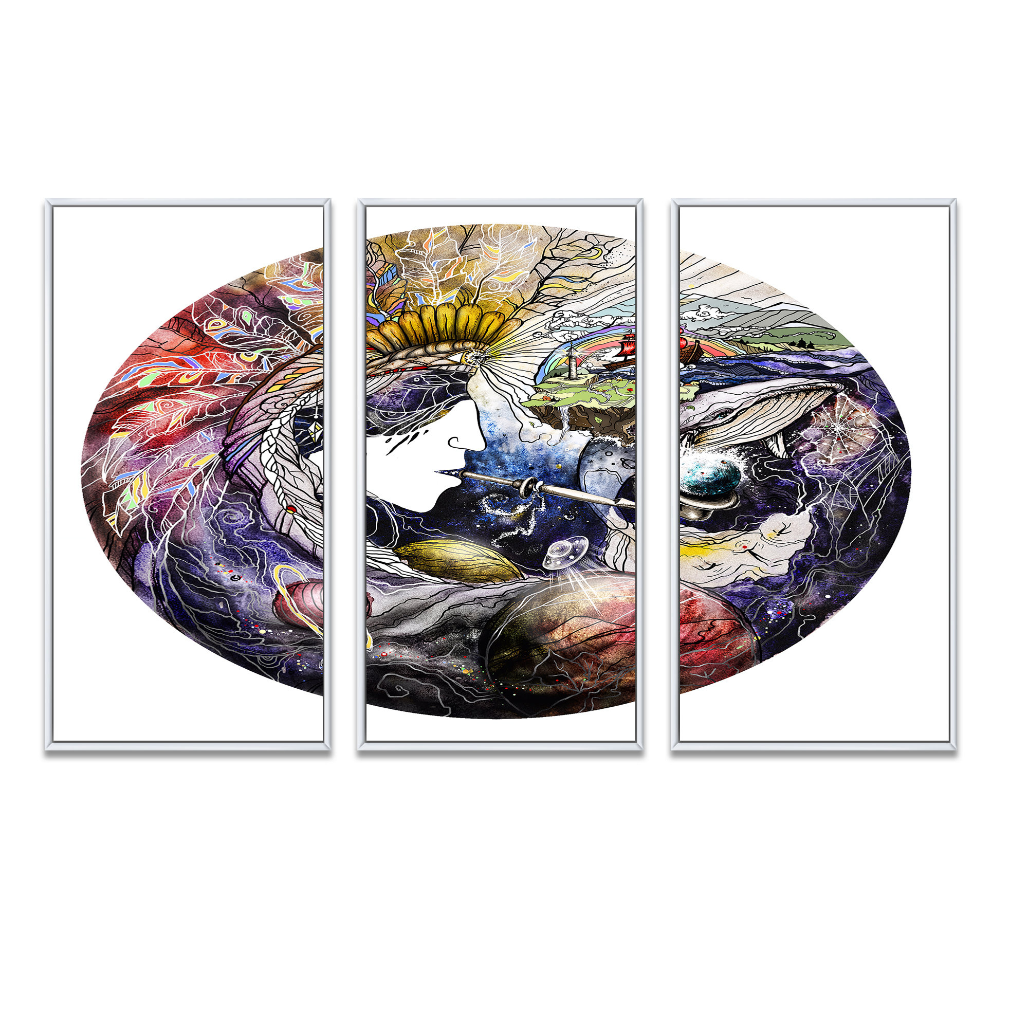 Trinx 3 Piece Floater Frame Graphic Art on Canvas | Wayfair