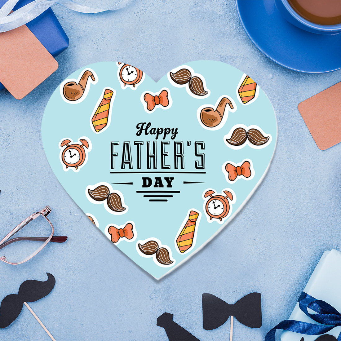 Koyal Wholesale Happy Father's Day Heart Shaped Gift Box With Lid ...