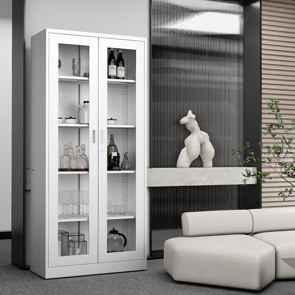 Inbox Zero Kizzi 31.5'' Wide 5 - Shelf Storage Cabinet | Wayfair