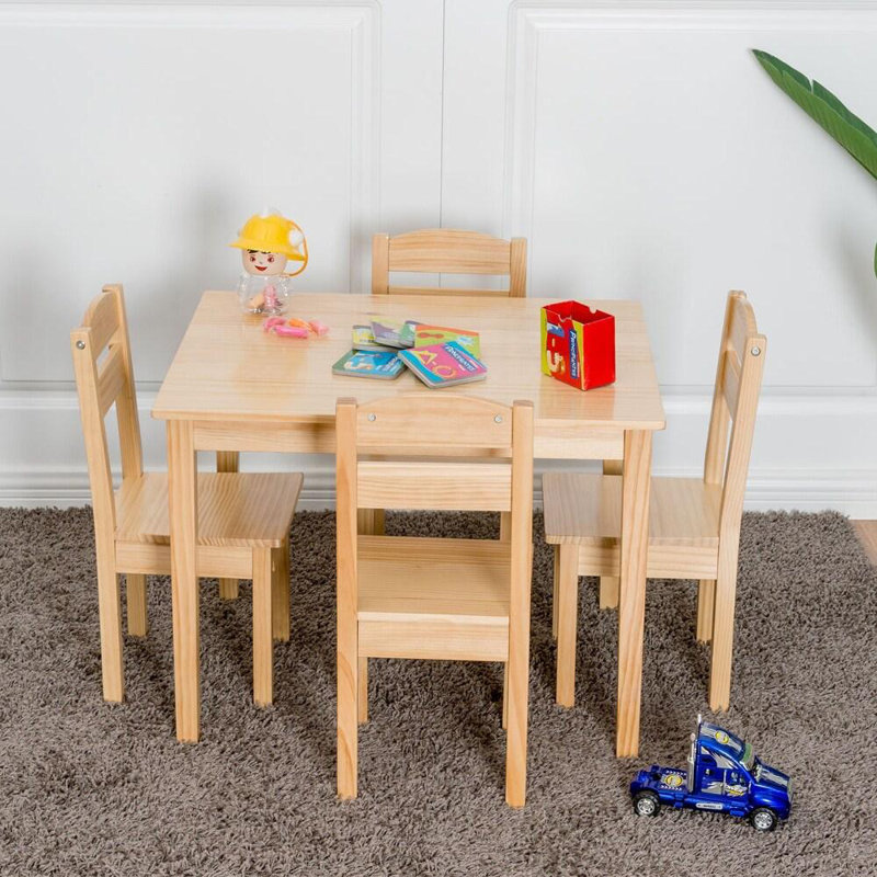 Harriet Bee Ruston Kids 5 Piece Play Table and Chair Set | Wayfair
