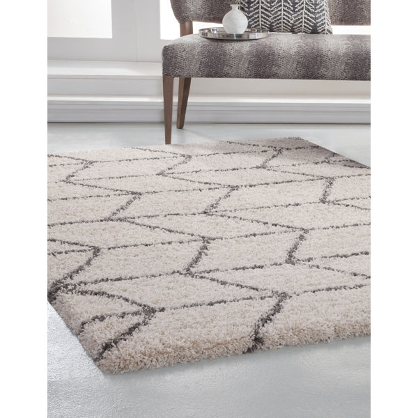 Orren Ellis Dihein Geometric Ivory/Charcoal Area Rug | Wayfair