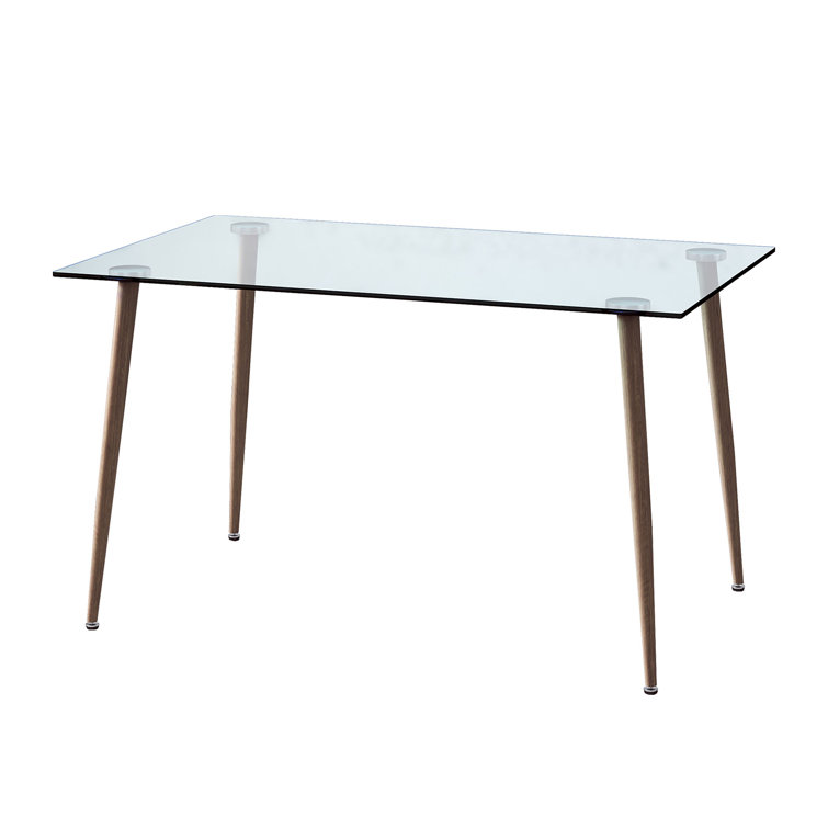 Wrought Studio Modern Minimalist Rectangular Glass Dining Table For 4-6 ...