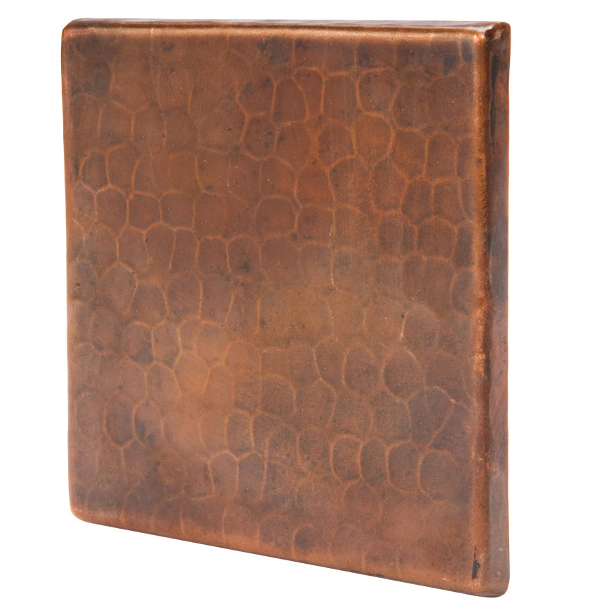 Premier Copper Products 4" x 4" Hammered Copper Tile - Quantity 8 | Wayfair