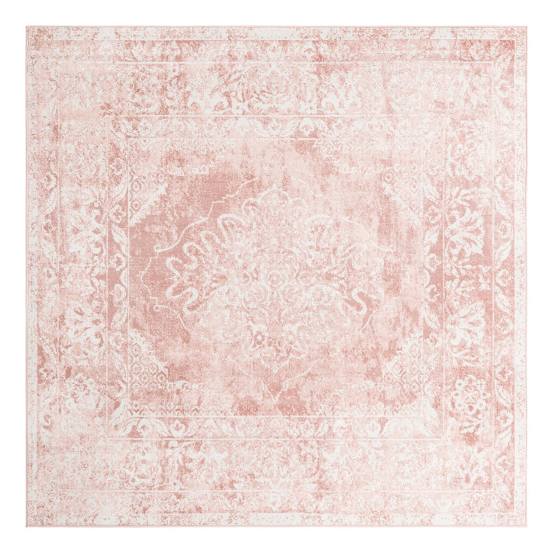 August Grove® Boyland Performance Pink/Ivory Rug & Reviews | Wayfair