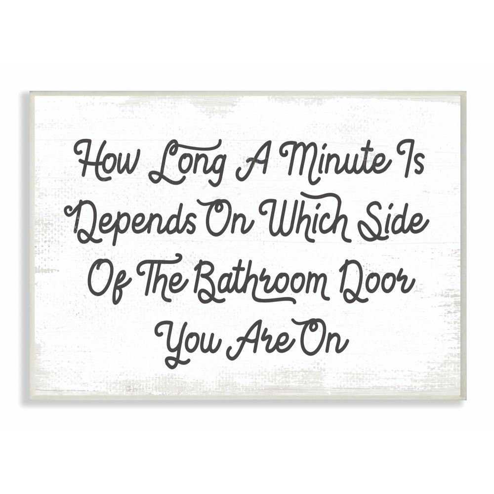 Ebern Designs Which Side Funny Bathroom Word Design - Textual Art on ...