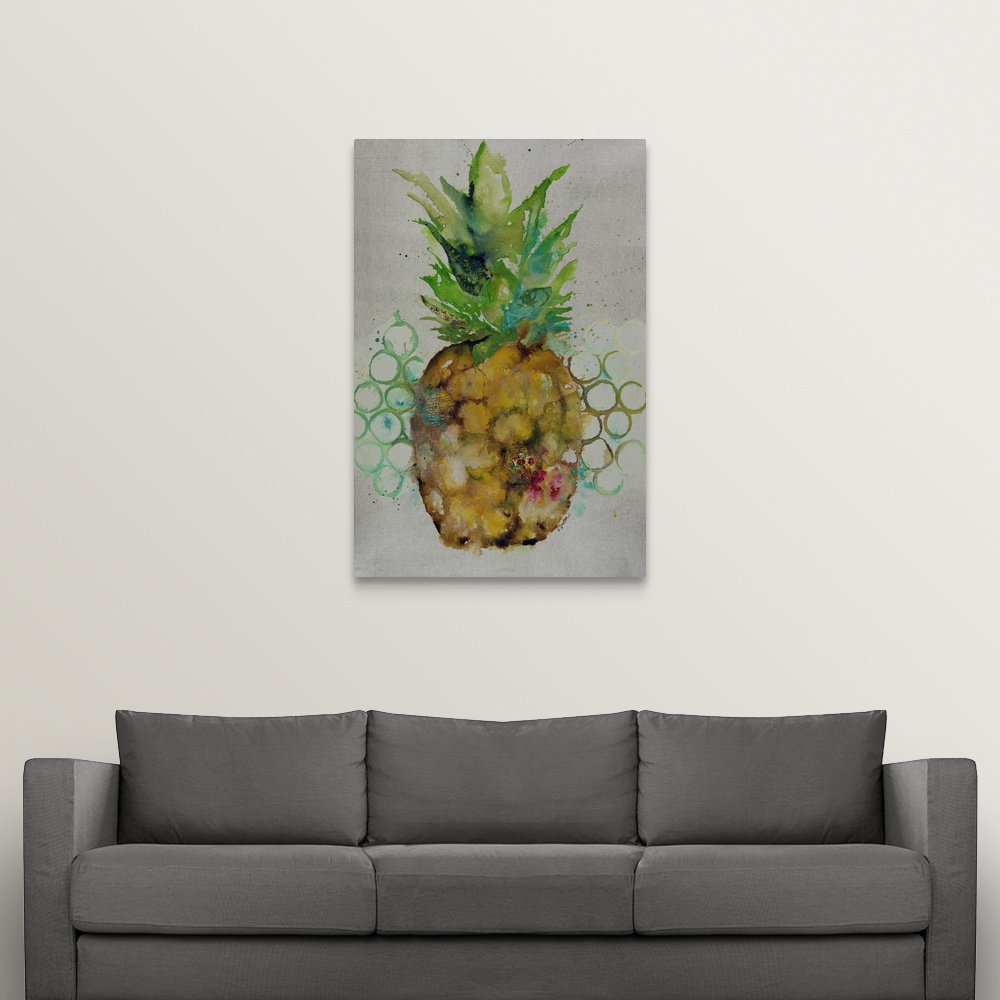 Bay Isle Home Pineapple Rain by Rikki Drotar - Painting on Canvas | Wayfair