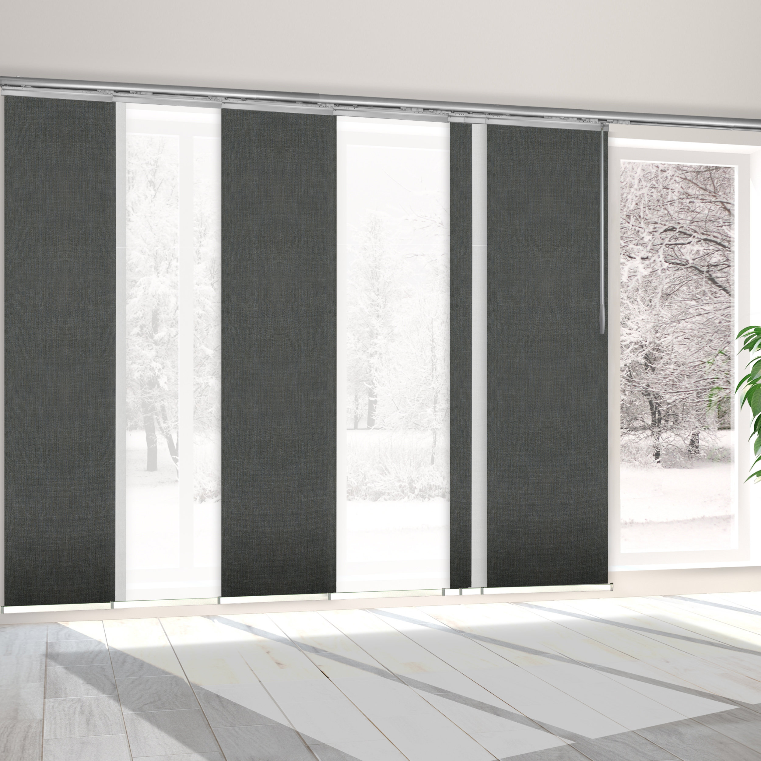 Rod Desyne 7-Panel Single Rail Panel Track Extendable 110"-153" W x 94 ...