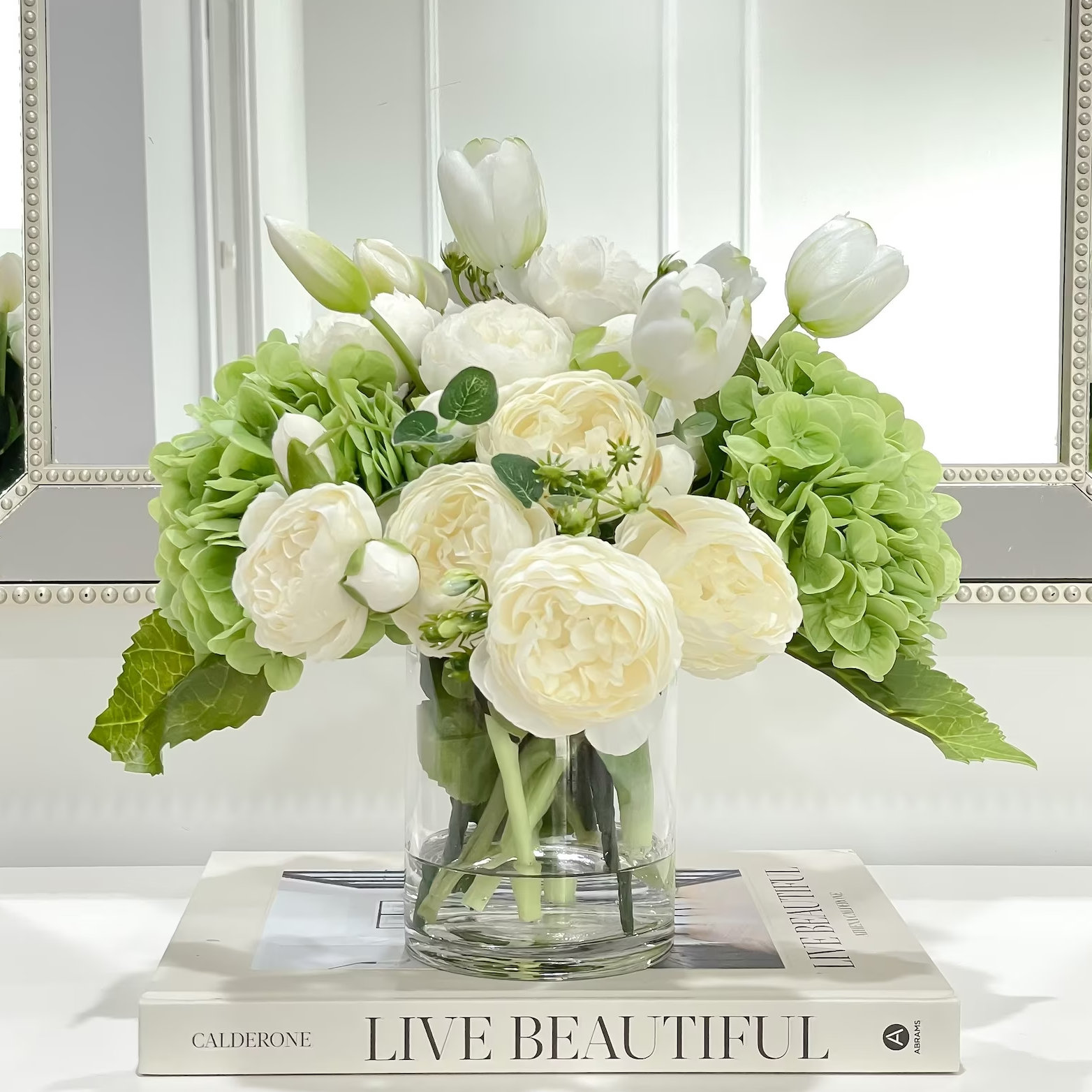 Flovery Hydrangea Floral Arrangement in Vase | Wayfair