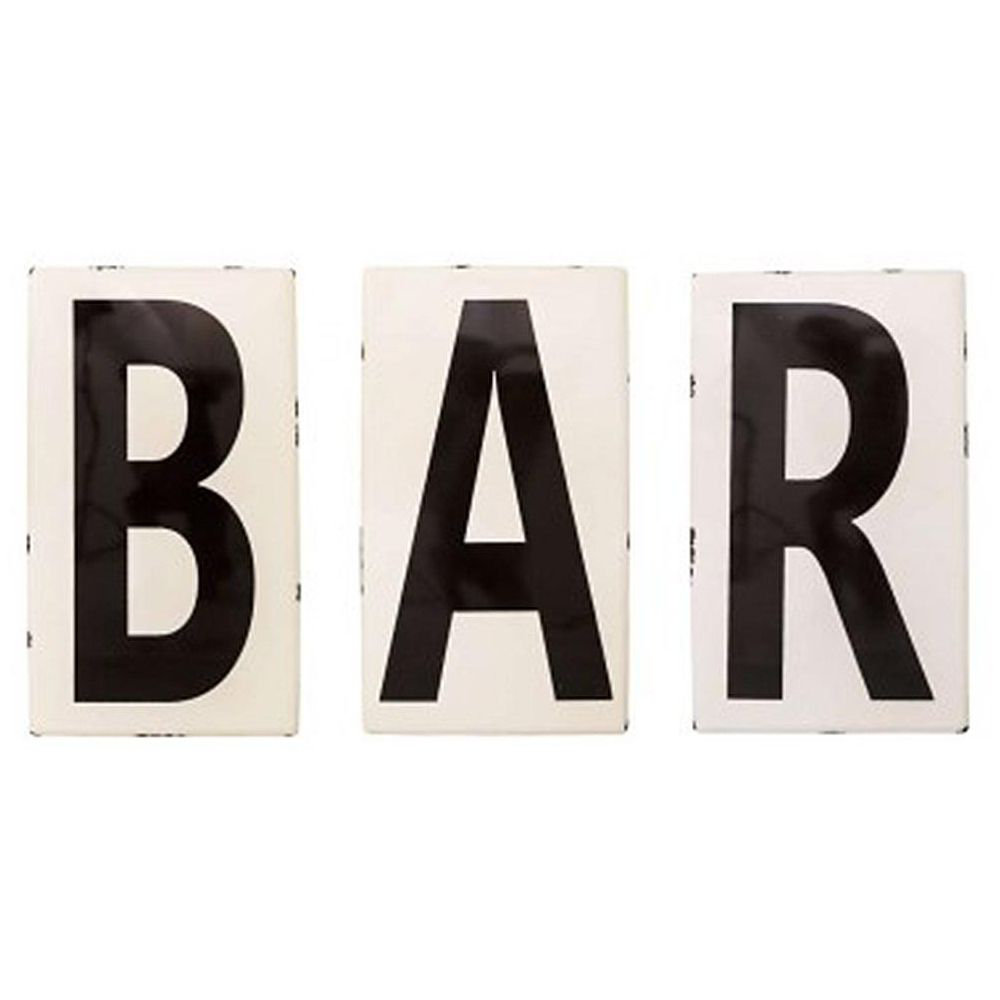 August Grove 3 Piece Enamel Metal Bar Letters Wall Décor Set | Wayfair ...