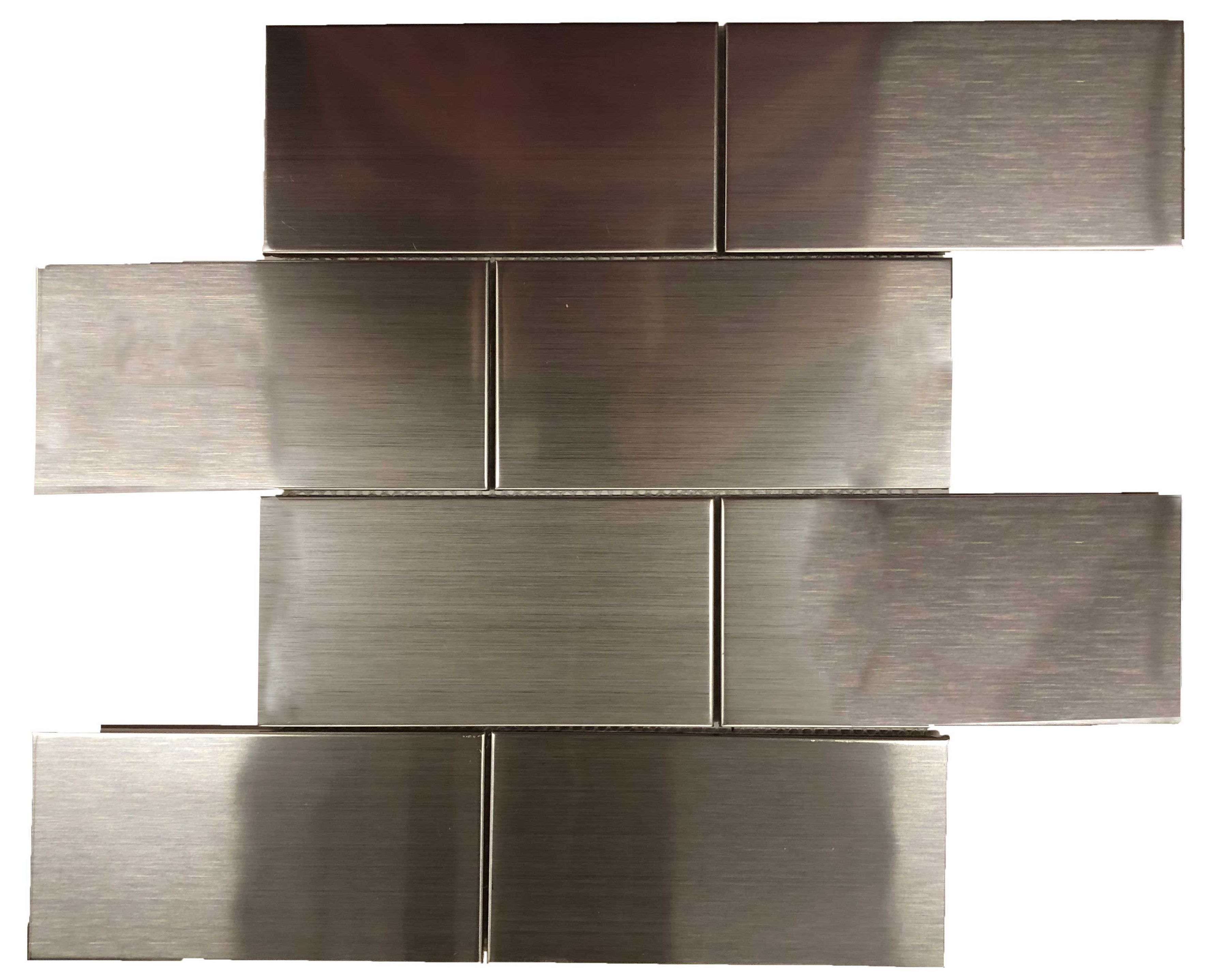 Mango Tile 12" x 12" Metal Mosaic Subway Wall & Floor Tile | Wayfair