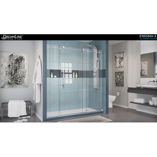 DreamLine Enigma-X 72.38" x 76" Single Sliding Frameless Shower ...