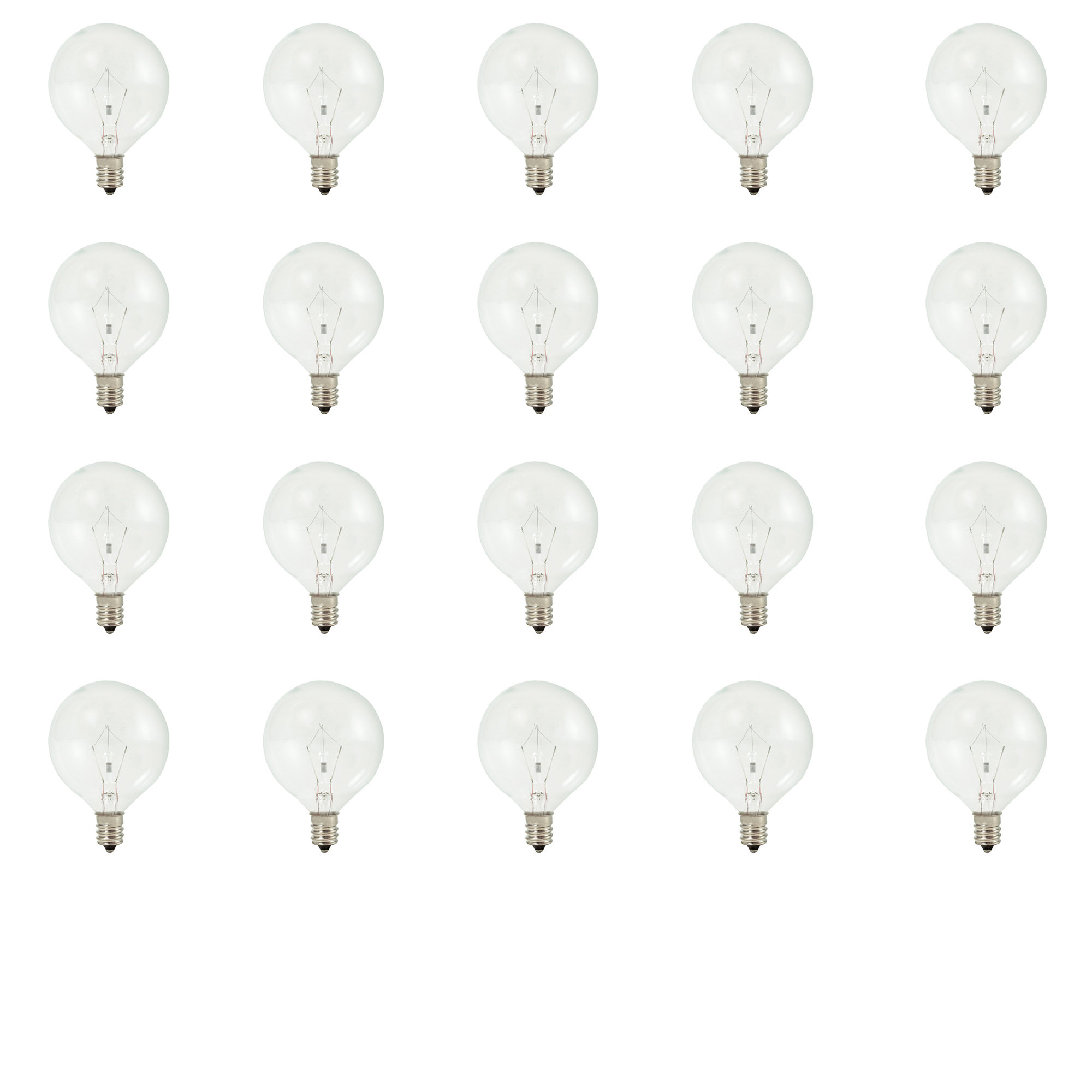 Bulbrite Industries 25 Watt, G16.5 Xenon/Krypton Dimmable Krypton Globe Light Bulb, (2700K) E12 ...