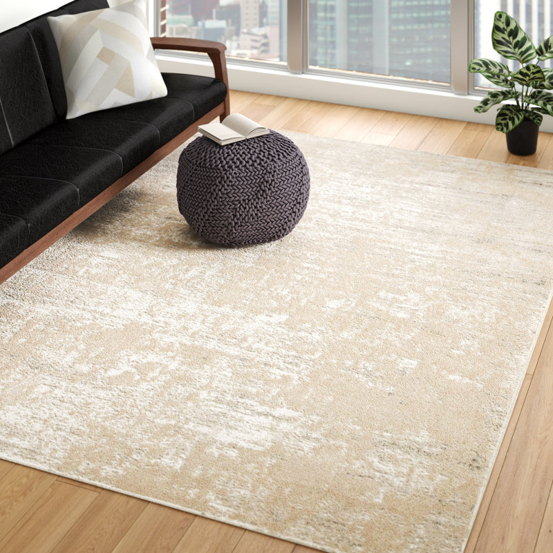 Wrought Studio Belgr Abstract Ivory Area Rug & Reviews | Wayfair
