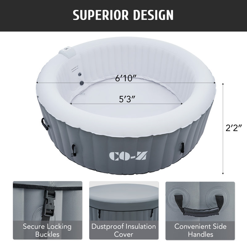 CO-Z 6 - Person 130 - Jet Vinyl Inflatable Hot Tub & Reviews | Wayfair