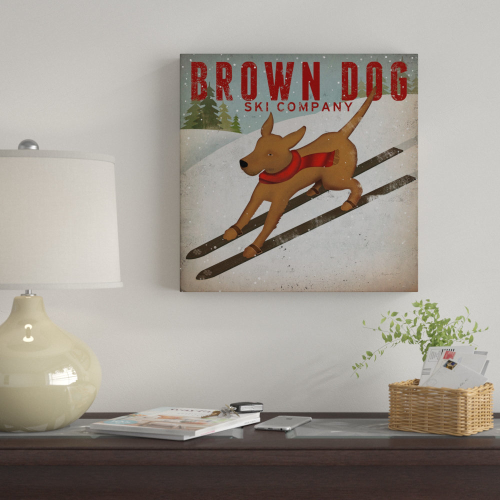 Winston Porter Brown Dog Ski Co by Ryan Fowler - Graphic Art on Canvas ...