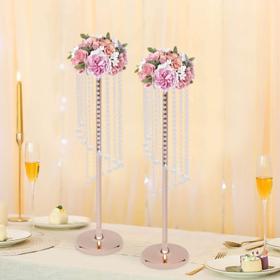 House of Hampton® Dnijah Metal And Crystal Flower Stand For Party ...