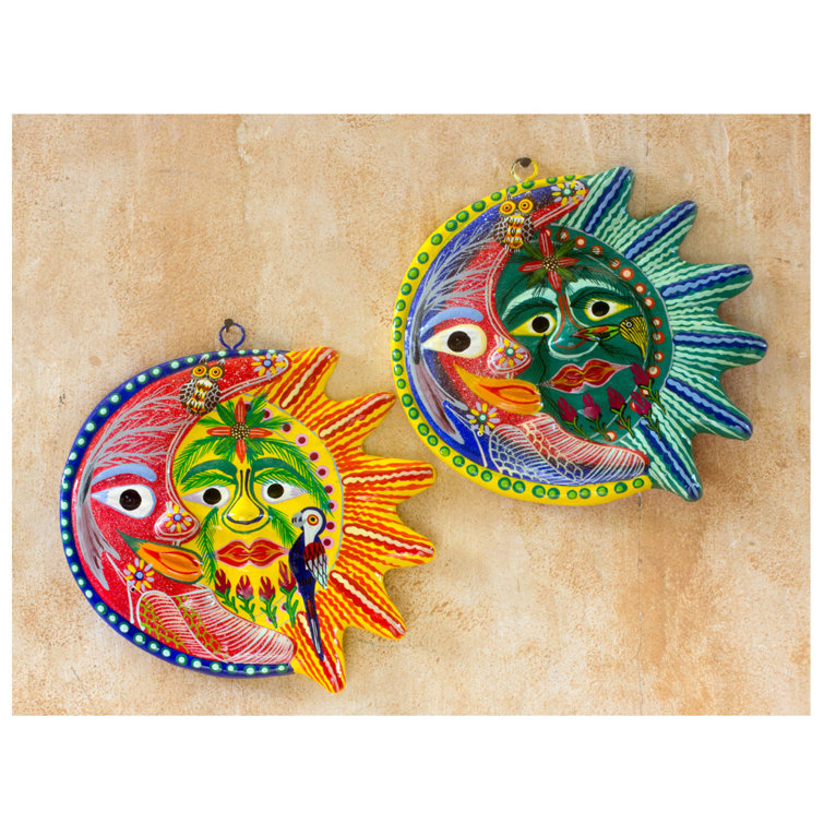 Bungalow Rose Romantic Eclipse Sun and Moon Ceramic Wall Decor ...