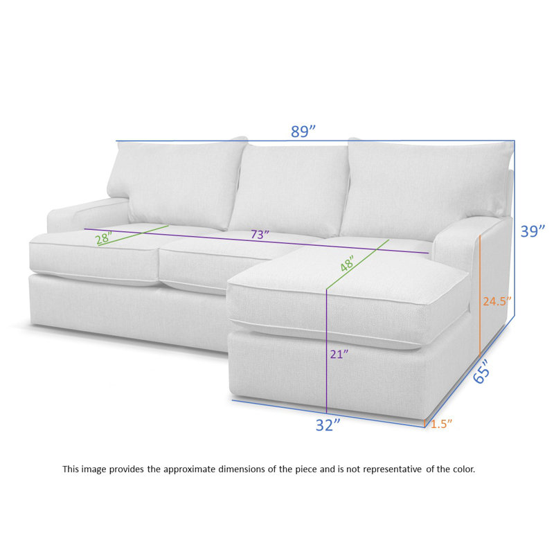 Latitude Run® Yukio 89" Modular Sofa & Chaise in Revolution Performance ...