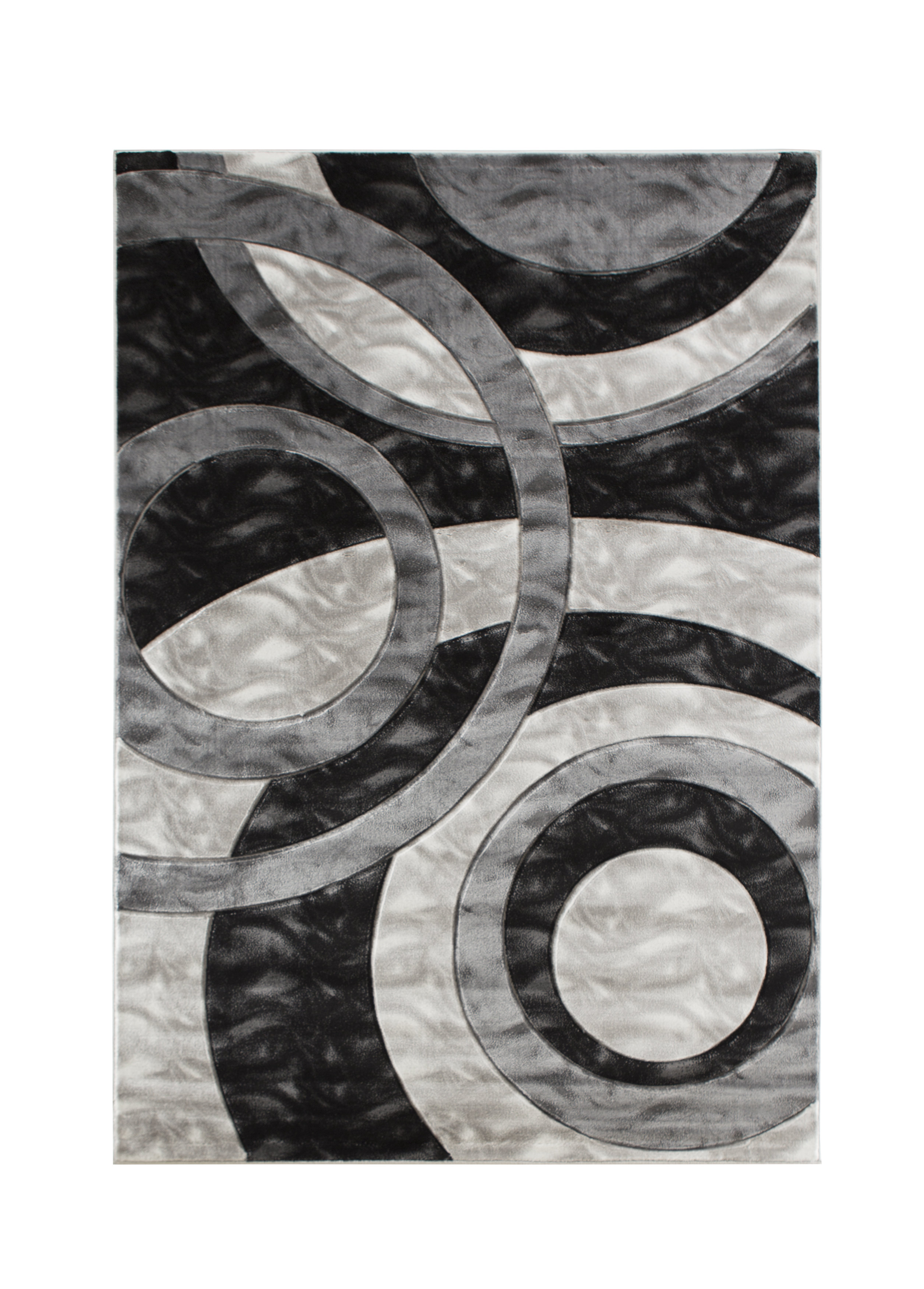 Wrought Studio Adonia Abstract Ivory/Black Area Rug | Wayfair