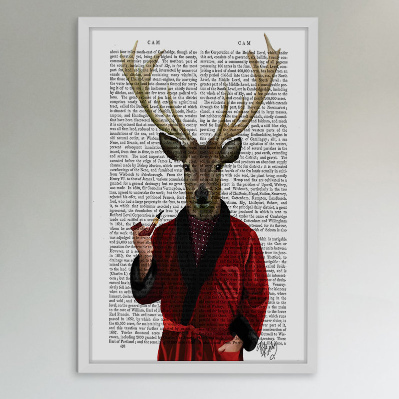 Wrought Studio Bradner Deer In Smoking Jacket by Marmont Hill - Picture ...