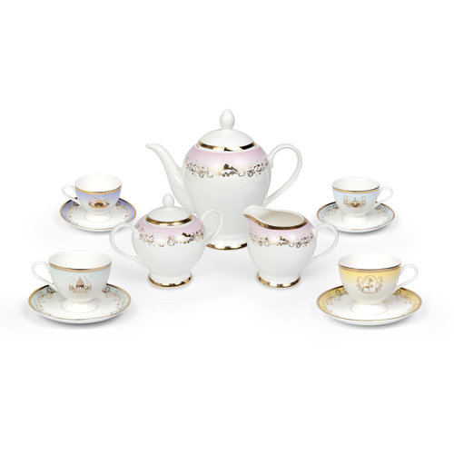 Rosdorf Park Disney Princess 13-Piece Ceramic Tea Set- Ariel ...