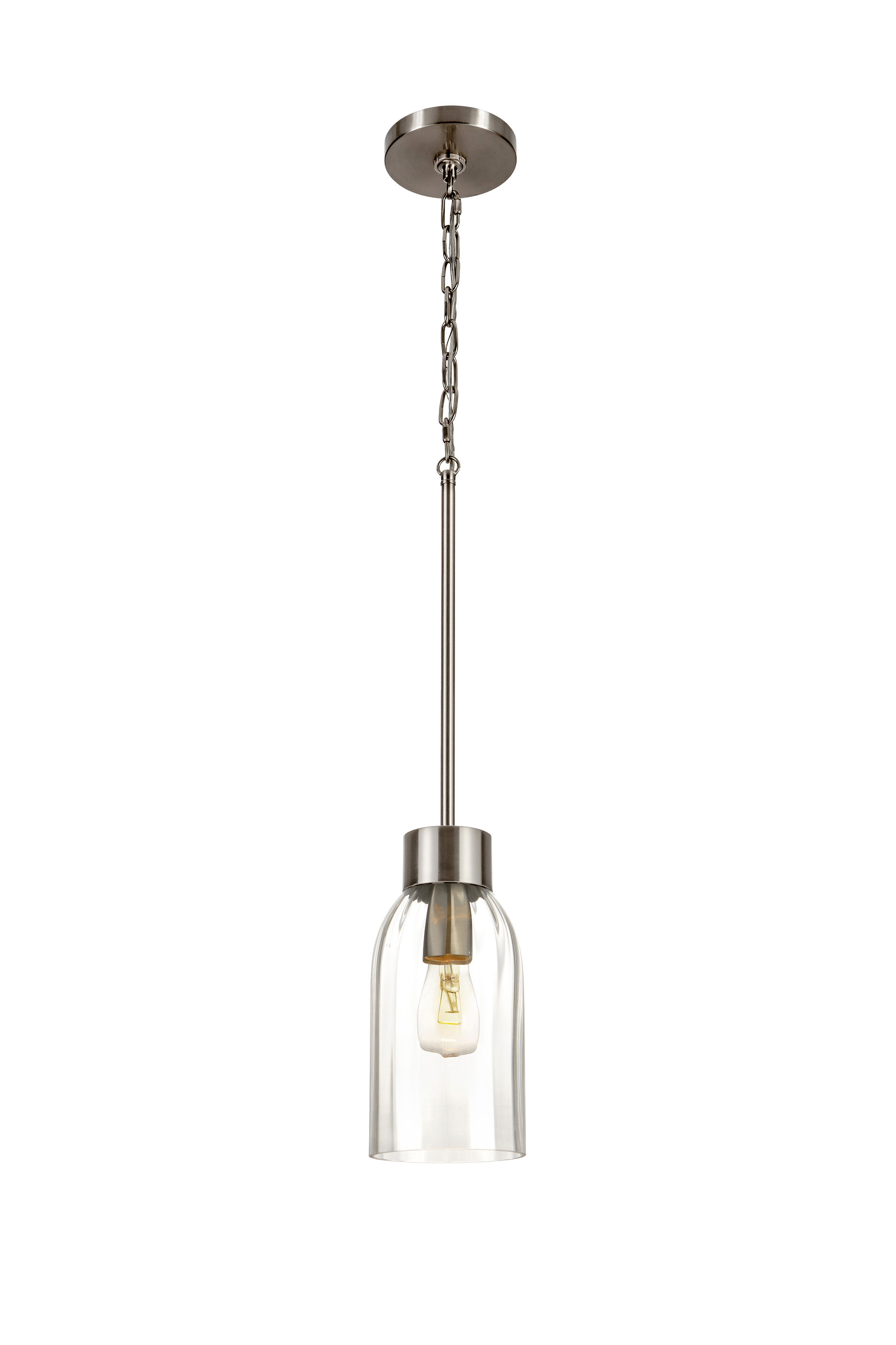 Red Barrel Studio® Ribble Valley 1-Light Bell Ribbed Glass Pendant ...