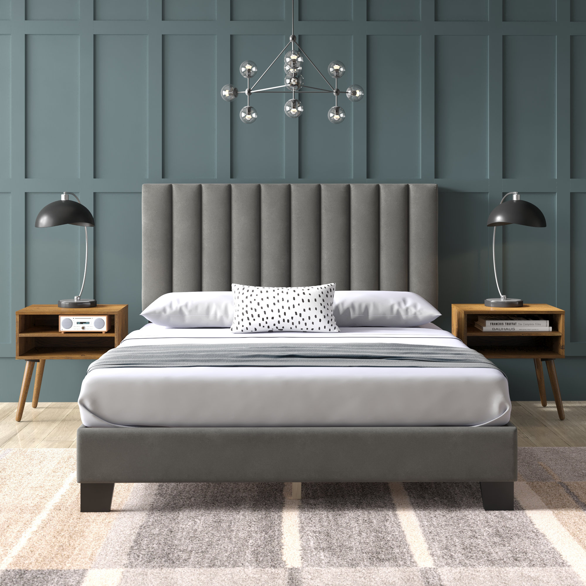 Mercury Row® Briaroaks Queen Upholstered Platform 3 Piece Bedroom Set