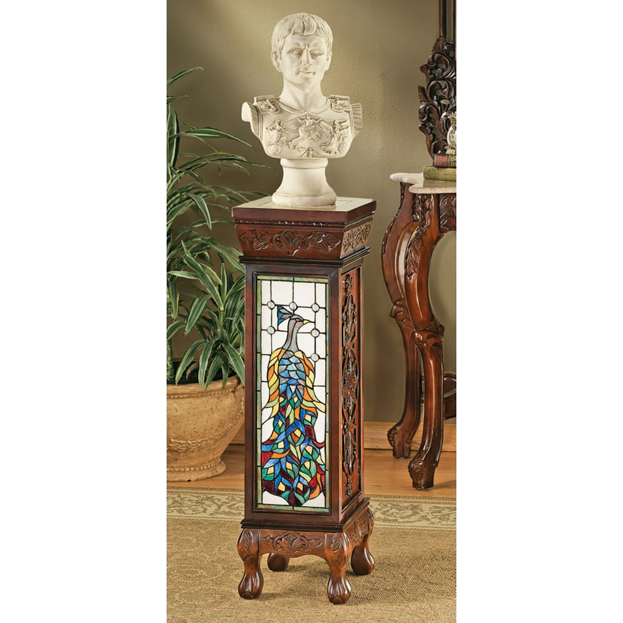 Design Toscano Square Pedestal Marble Plant Stand & Reviews | Wayfair