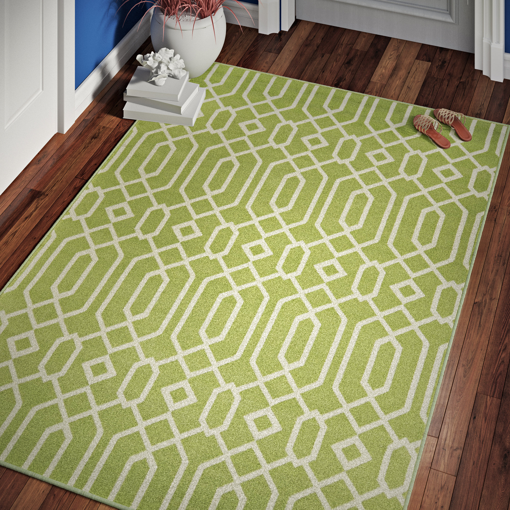 Mercer41 Gul Power Loom Green Indoor/Outdoor Rug & Reviews | Wayfair