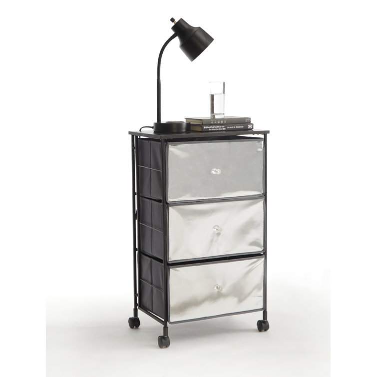 Urban Shop Mirrored 3 Compartment Tablet Storage Cart | Wayfair