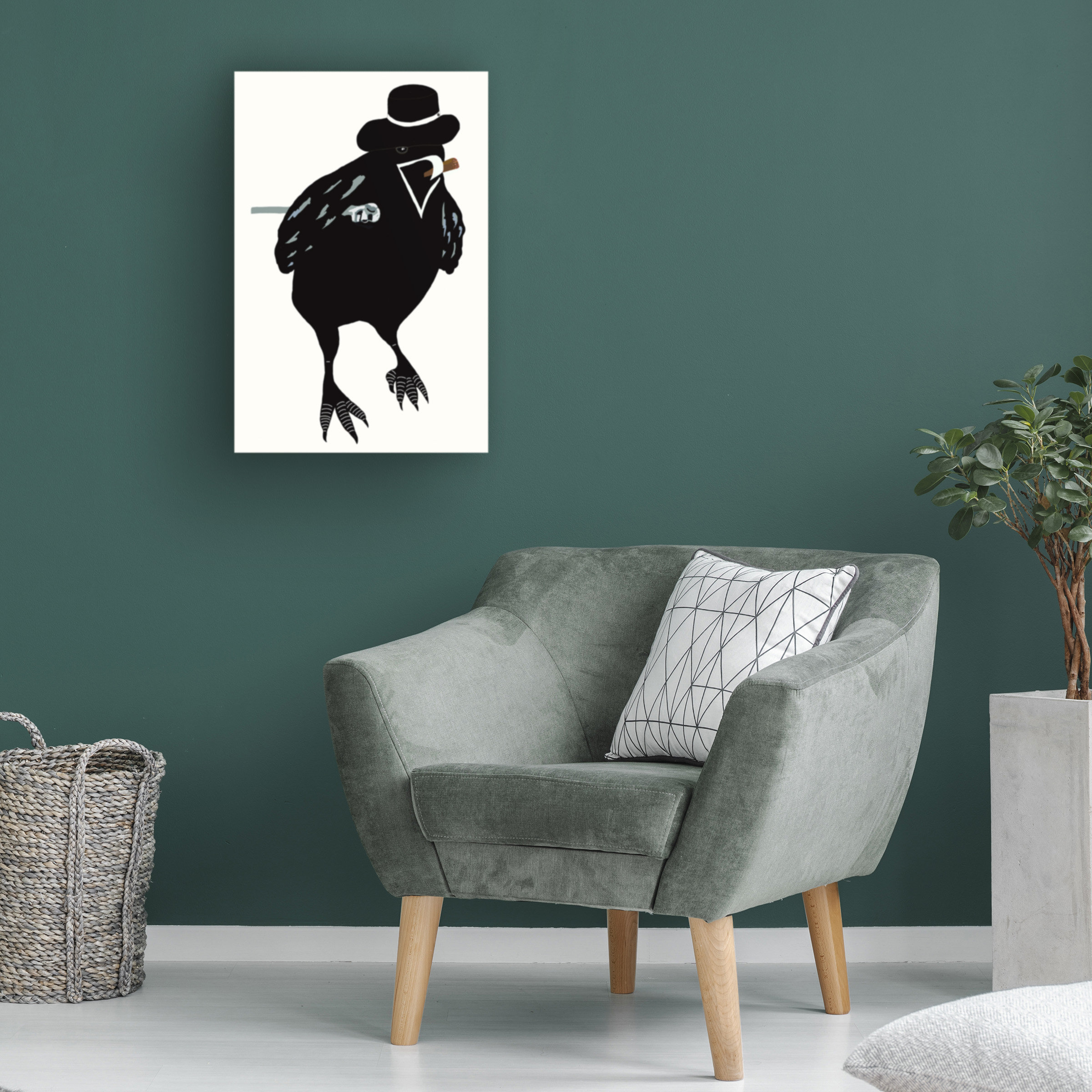Trinx Dapper Crow Dapper Crow by - Wrapped Canvas Graphic Art | Wayfair