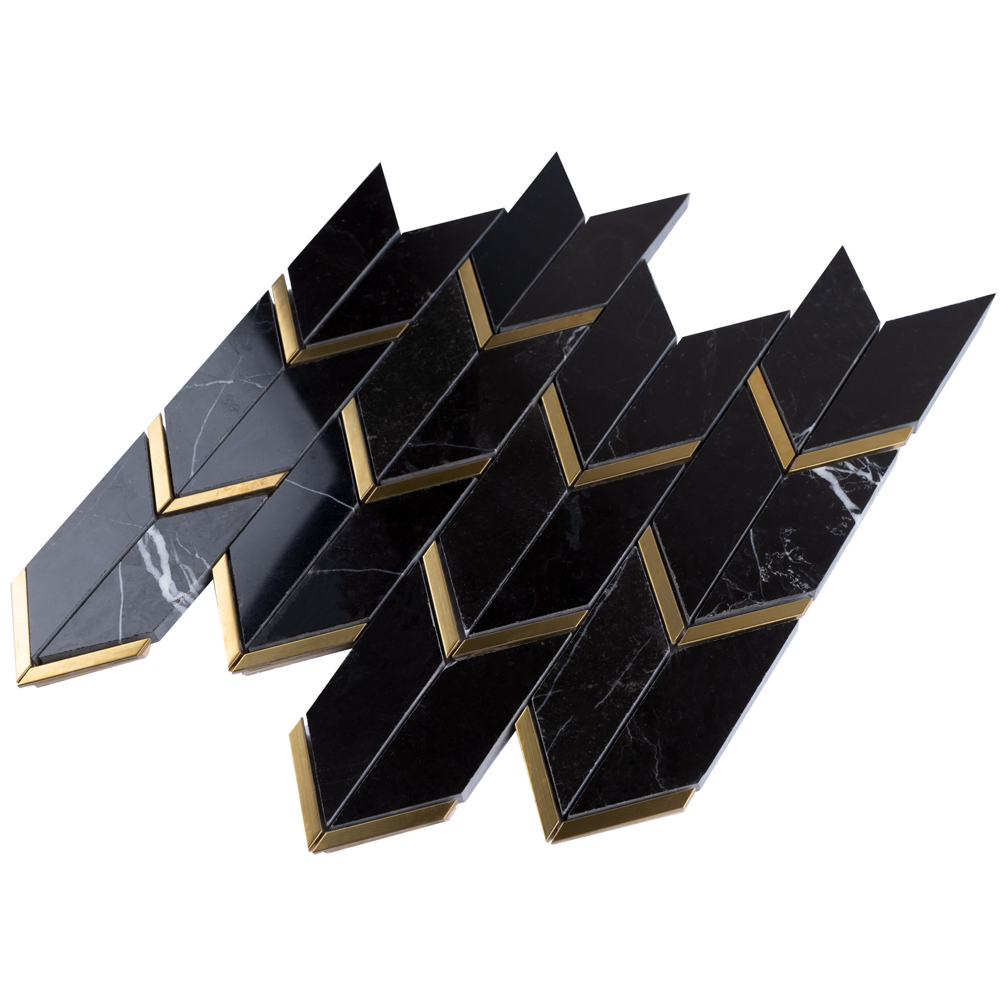 Supreme Tile Natural Bianco 1" x 2" Herringbone / Chevron Mosaic Wall ...