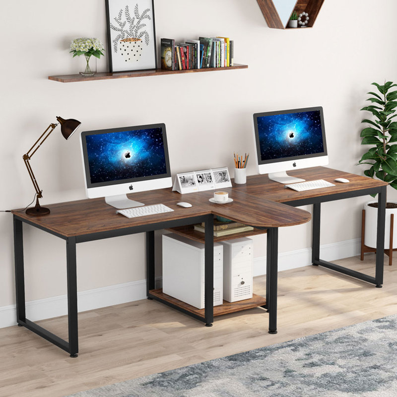 Inbox Zero Double Workstation Desk & Reviews | Wayfair.ca