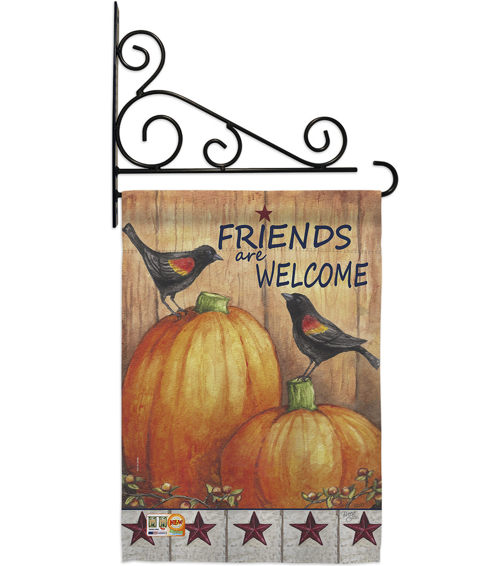 Breeze Decor Welcome Friends Crows 2-Sided Polyester 18.5 x 13 in. Flag ...