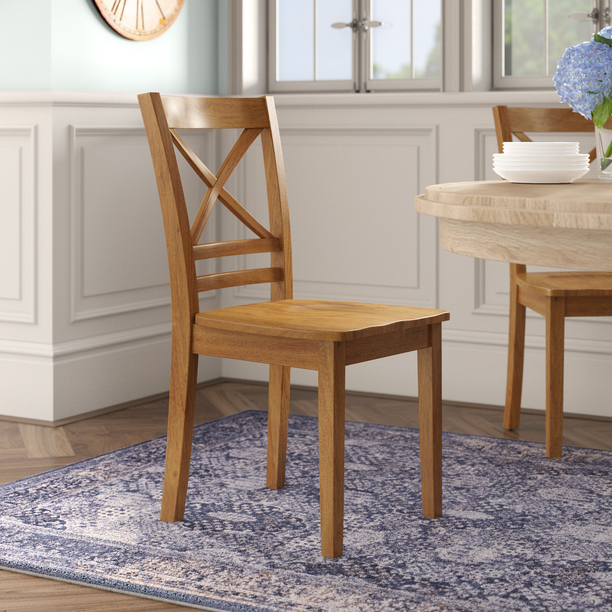 Lark Manor Chipman Solid Wood Cross Back Side Chair & Reviews | Wayfair