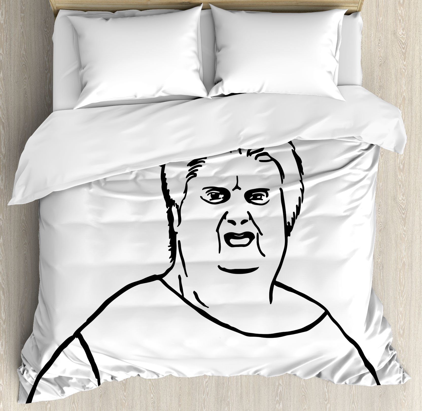 East Urban Home Humor Chubby Guy Meme Fat Angry Facial Expression Display Internet Character