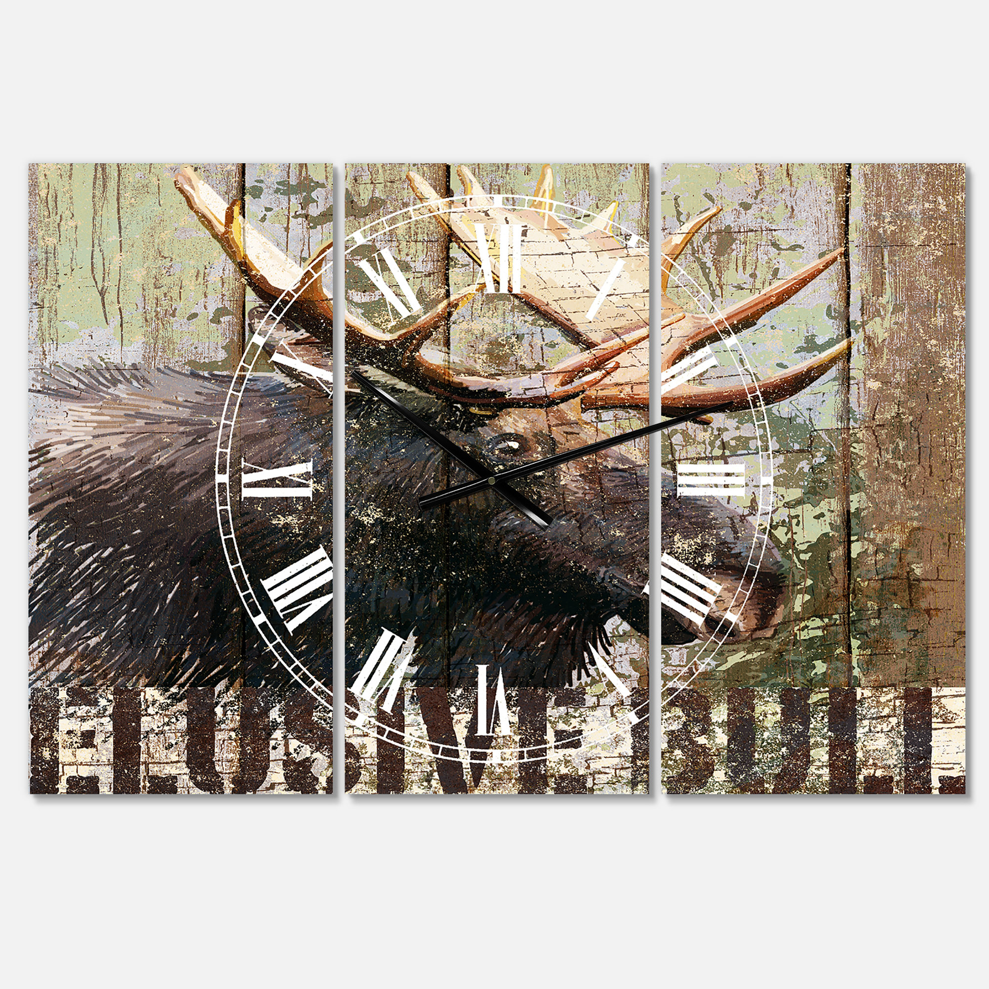 East Urban Home Open Season Moose - Large Traditional 3 Panels Wall ...