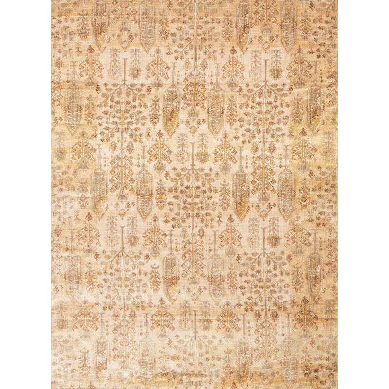 Loloi Rugs Anastasia Power Loom Ivory/Gold Rug | Wayfair