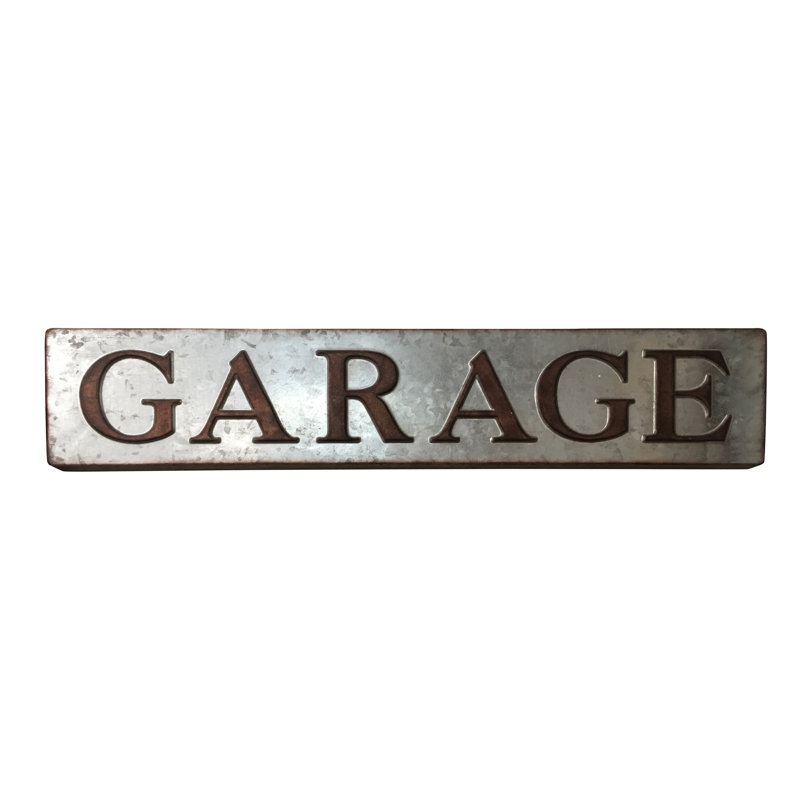 Gracie Oaks Galvanized Metal Sign Garage Wall Décor | Wayfair