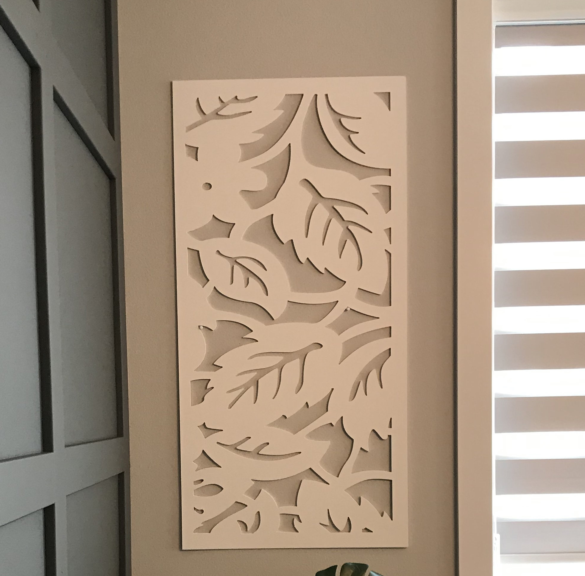 VIMA 4 ft. H x 2 ft. W Leaves Engraved PVC Fence Panel | Wayfair