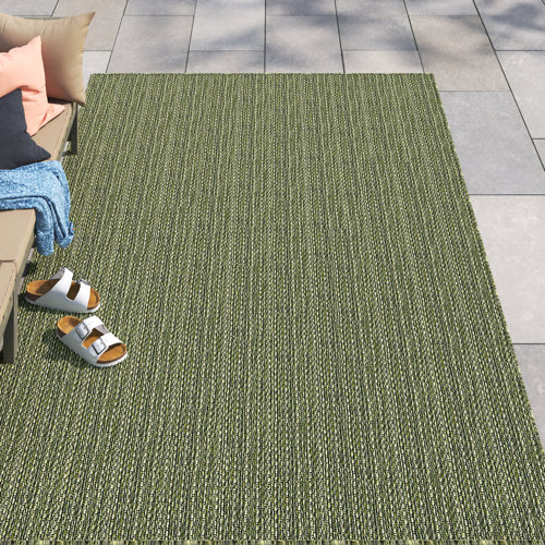 Sand & Stable Saldanha Striped Indoor / Outdoor Area Rug in Green ...