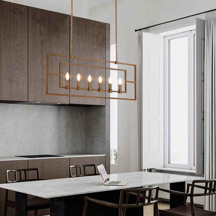 Gracie Oaks Alatea 6 - Light Dimmable Kitchen Island Classic ...