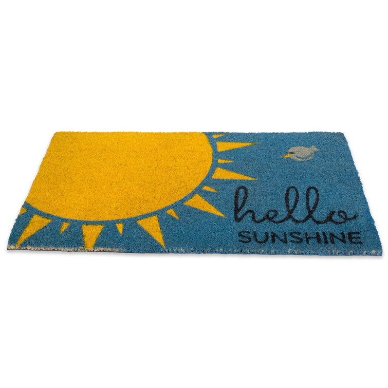 August Grove® Chenley Hello Sunshine 30 in. x 18 in. Non-Slip Outdoor ...