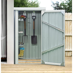 Hanover 3 ft. 3 in. W x 2 ft. 8 in. D Metal Vertical Storage Shed ...