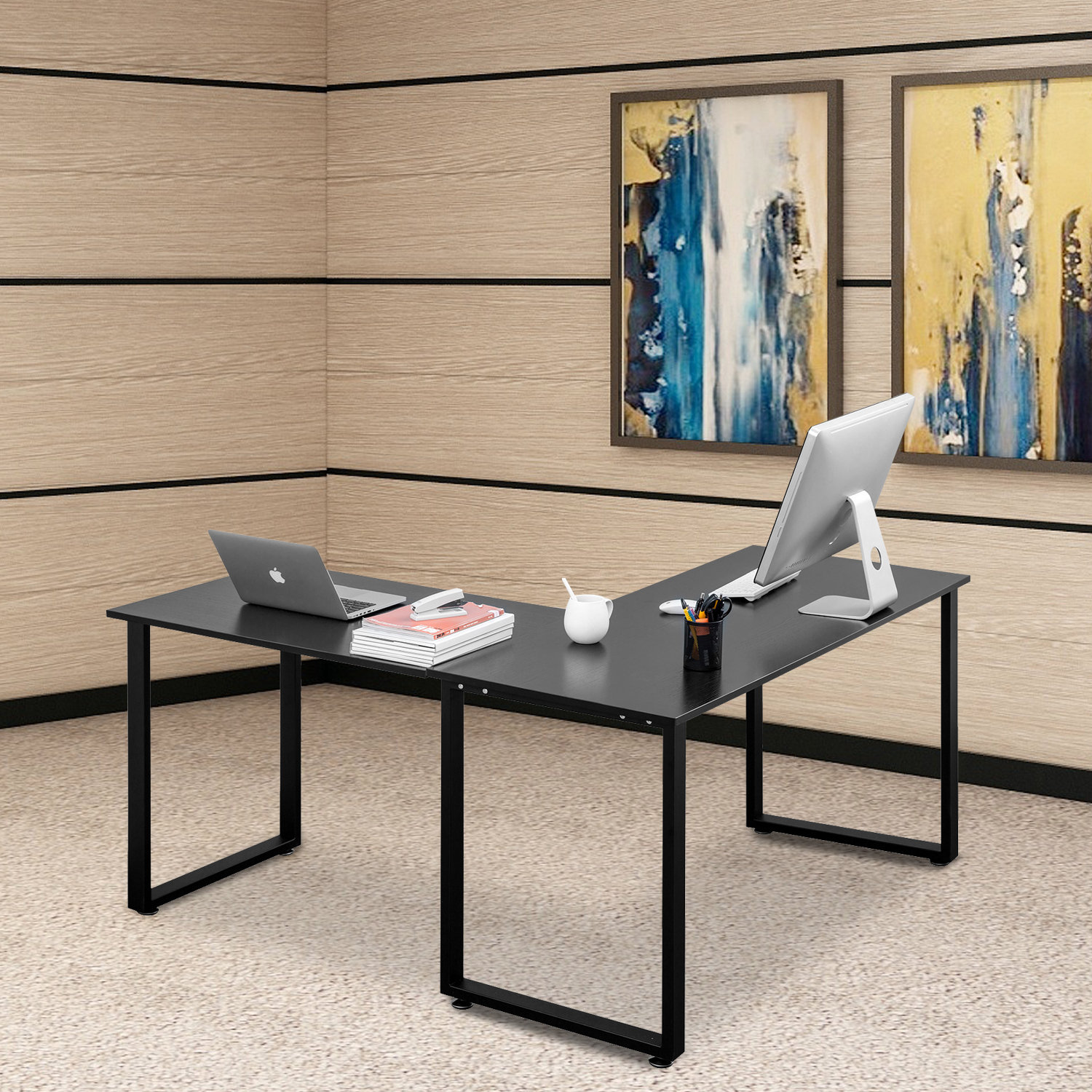 Inbox Zero Home Office L-Shape Desk | Wayfair