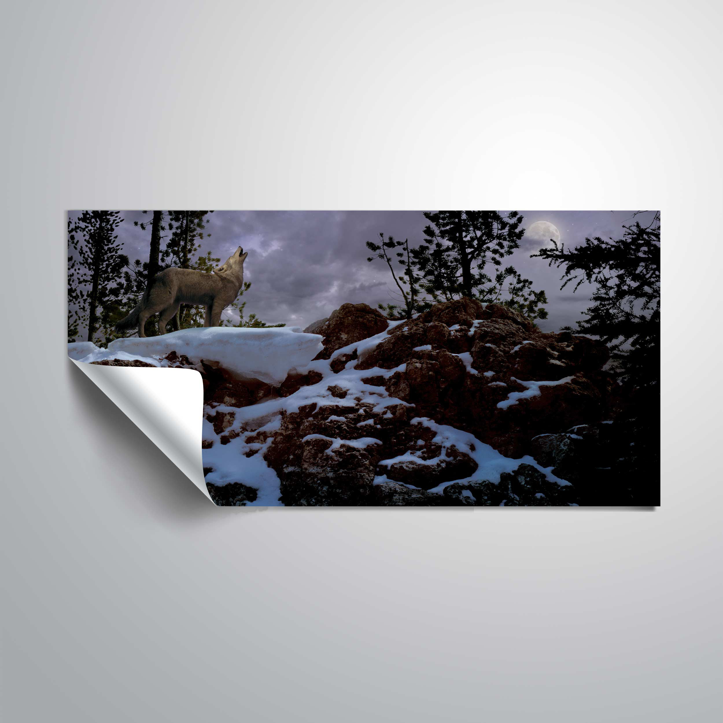 ArtWall Howling Wolf Wall Mural | Wayfair