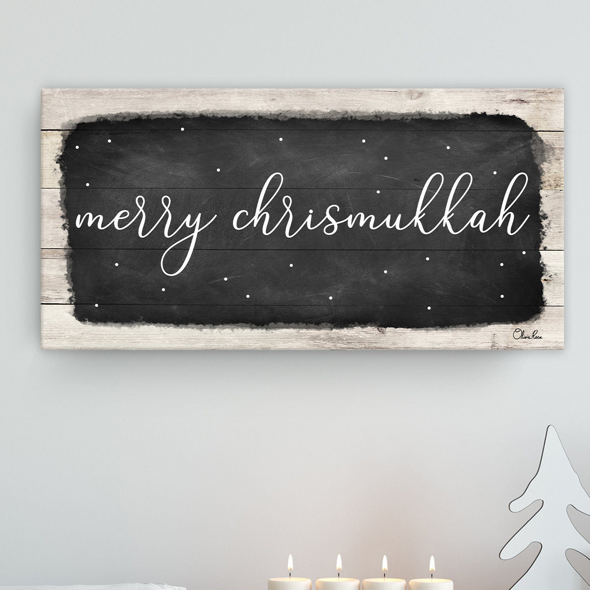 The Holiday Aisle® Merry Chrismukkah by Olivia Rose - Wrapped Canvas ...