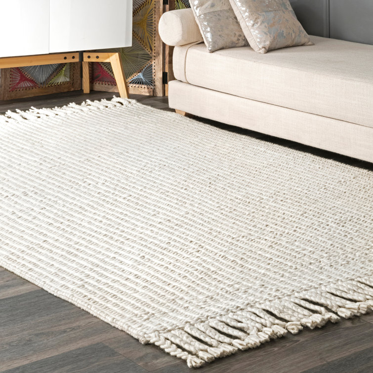 Gracie Oaks Sinclair Handmade Flatweave Wool Off White Area Rug | Wayfair